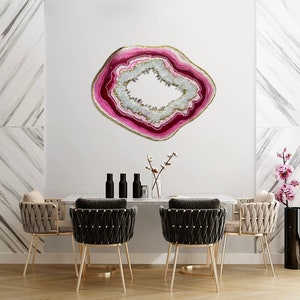 Geode Resin Art XL /fuchsia Resin Geode Painting / Freeform Geode ...