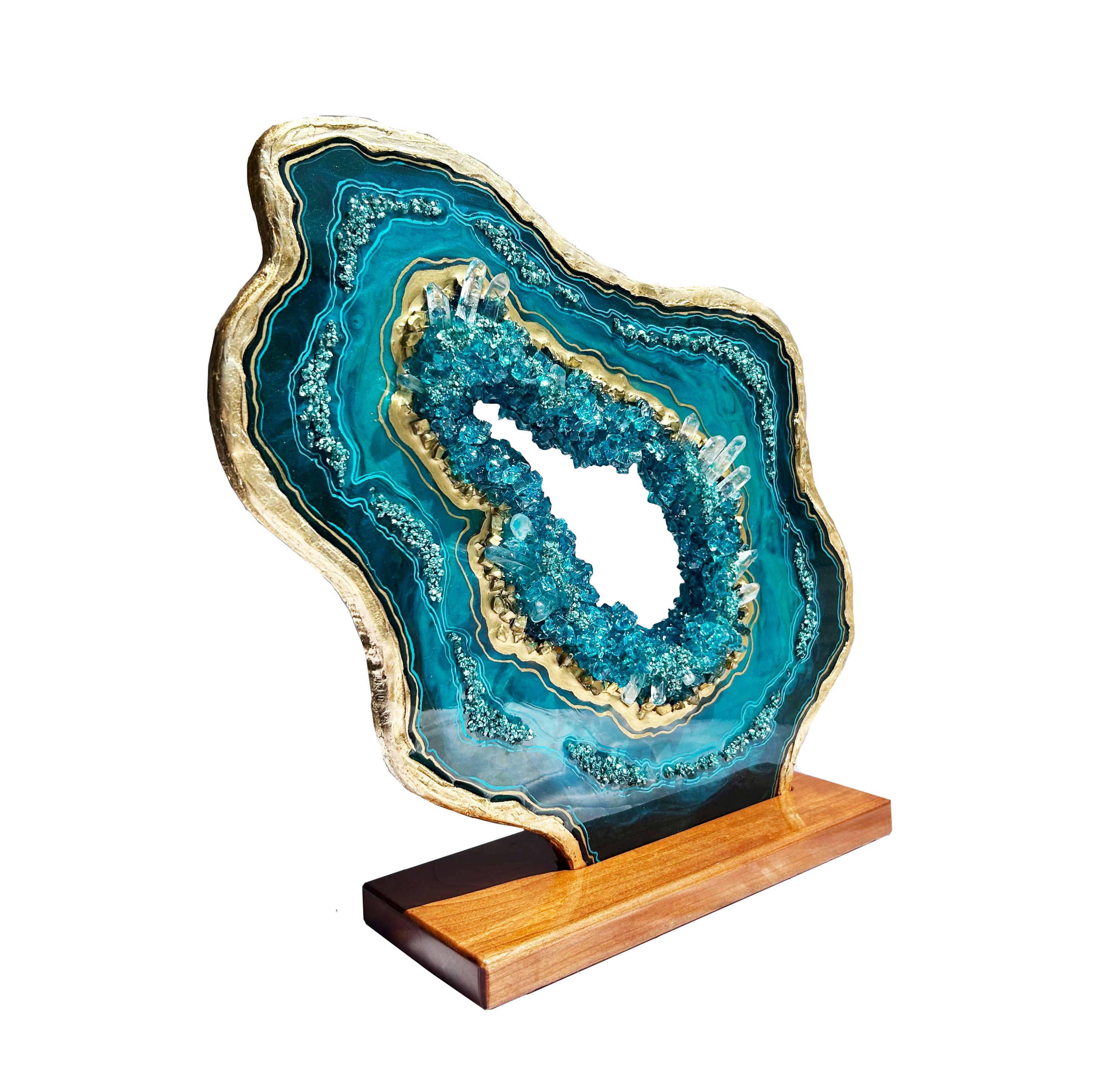 3D Geode Slice "malachite" Unique Gift, Home Decor, Crystal Art, Geode ...