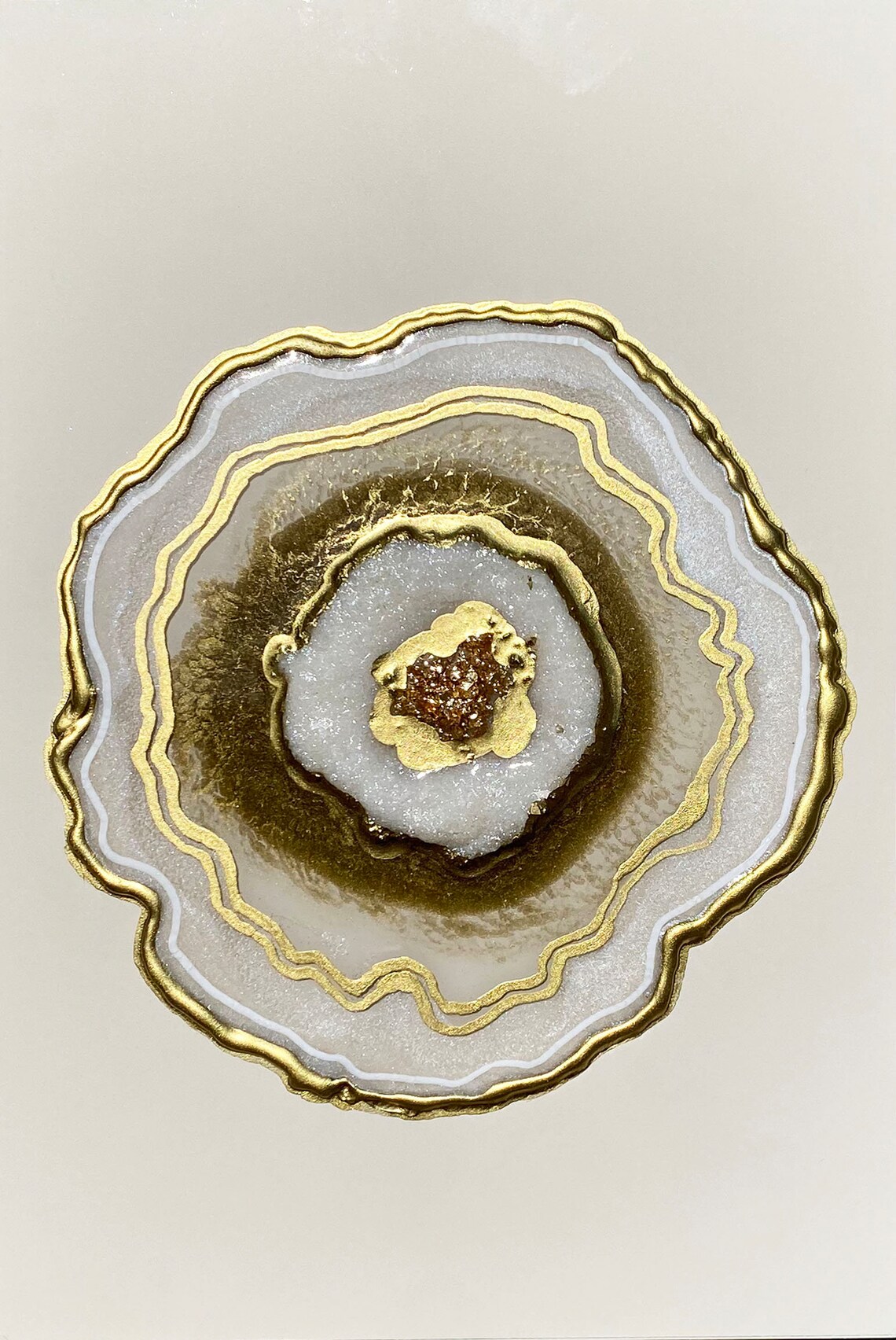 20x30cm. /agate Geode. Marble Art. Geode Wall Art, Gold, White, Ivory ...