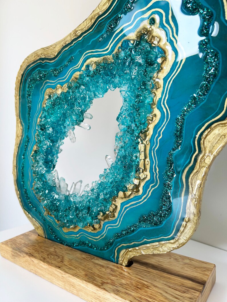 3D Geode Slice malachite Unique Gift, Home Decor, Crystal Art, Geode ...