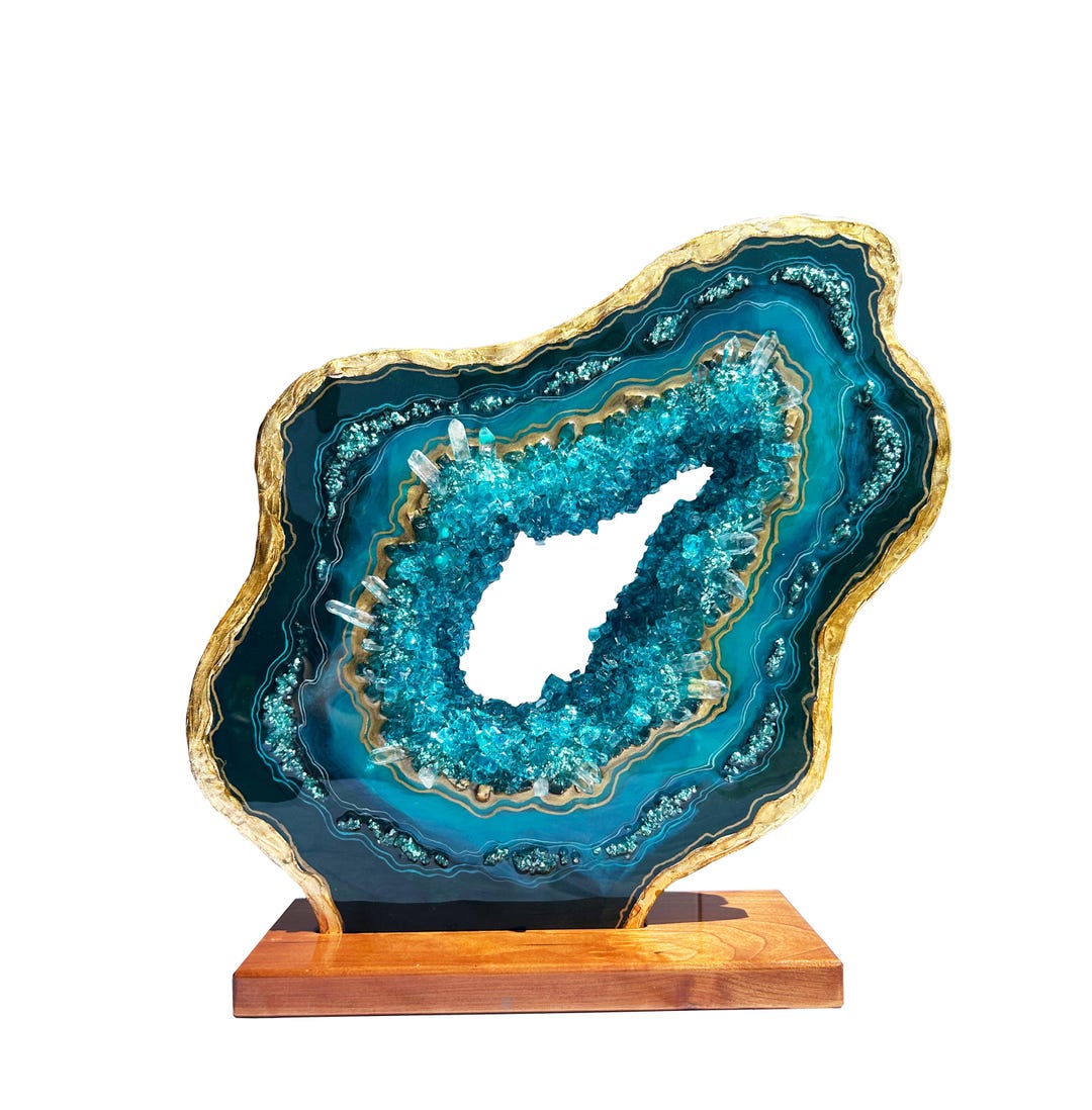 3D Geode Slice "malachite" Unique Gift, Home Decor, Crystal Art, Geode ...