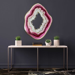 Geode Resin Art XL /fuchsia Resin Geode Painting / Freeform Geode ...
