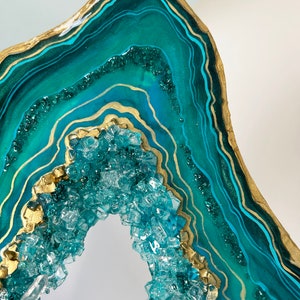 3D Geode Slice "malachite" Unique Gift, Home Decor, Crystal Art, Geode ...