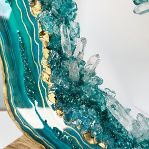 3D Geode Slice "malachite" Unique Gift, Home Decor, Crystal Art, Geode ...