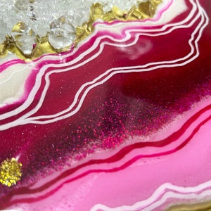 Geode Resin Art XL /fuchsia Resin Geode Painting / Freeform Geode ...