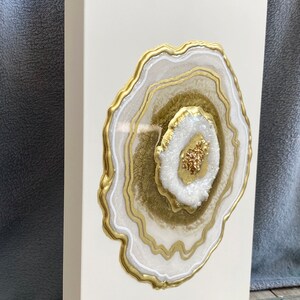 20x30cm. /agate Geode. Marble Art. Geode Wall Art, Gold, White, Ivory ...
