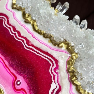 Geode Resin Art XL /fuchsia Resin Geode Painting / Freeform Geode ...