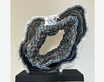 3D Geode Slice malachite Unique Gift, Home Decor, Crystal Art, Geode ...