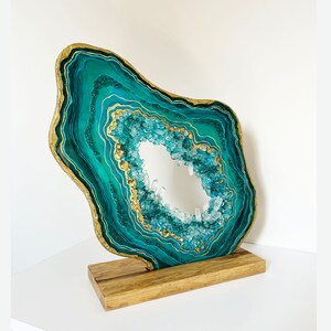 3D Geode Slice "malachite" Unique Gift, Home Decor, Crystal Art, Geode ...