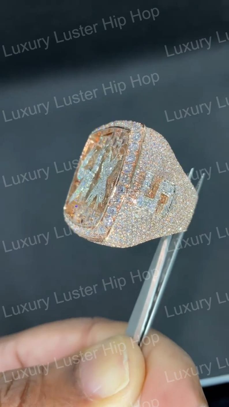 Championship Customize 3 Letter Wedding Men's Ring, Iced Party Ring ...