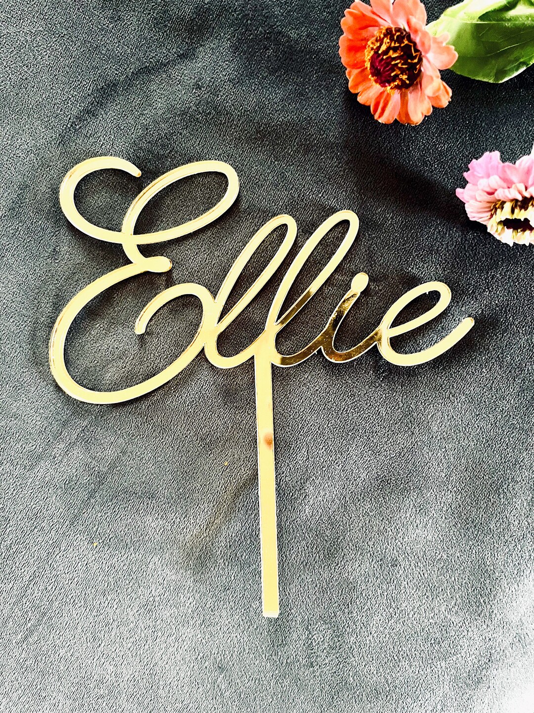 Cute Caketopper Gold Silver With Name Acrylic or Wooden - Etsy