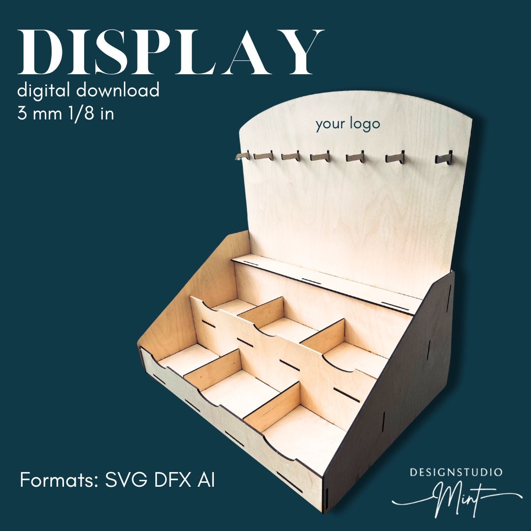 Display for Retail File SVG DFX Wood Mdf Laser Cut 40 X 40 Cm 15 X 15in ...