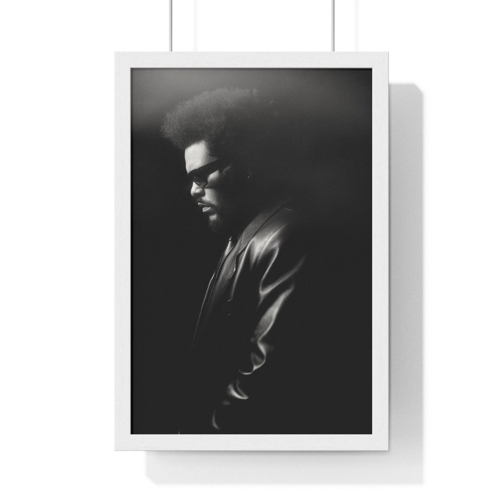 The Weeknd Stylized Profile Portrait Framed Poster, Dramatic Black ...