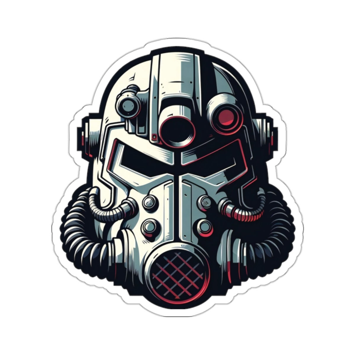 Kiss-cut Power-armor Helmet Sticker Fallout Game Vinyl Decal - Etsy