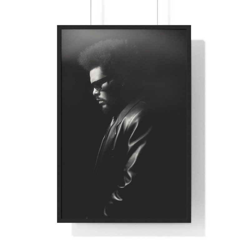 The Weeknd Stylized Profile Portrait Framed Poster, Dramatic Black ...