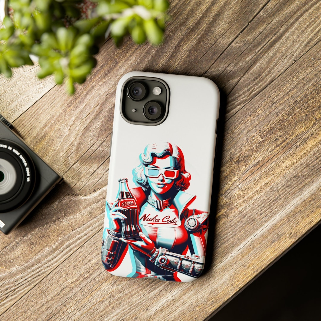 Vintage 3d-style Nuka Cola Girl Phone Case Red/cyan, Bust Portrait on ...