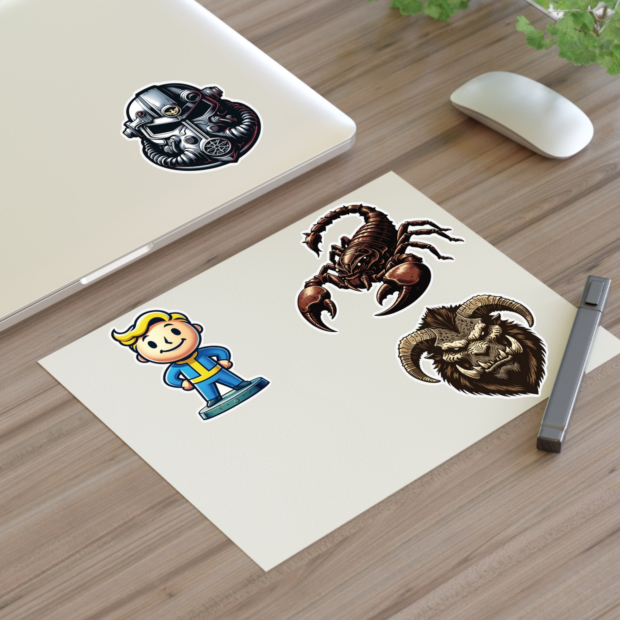 Kiss-cut Fallout Sticker Sheet Vault-tec Bobblehead, Radscorpion ...