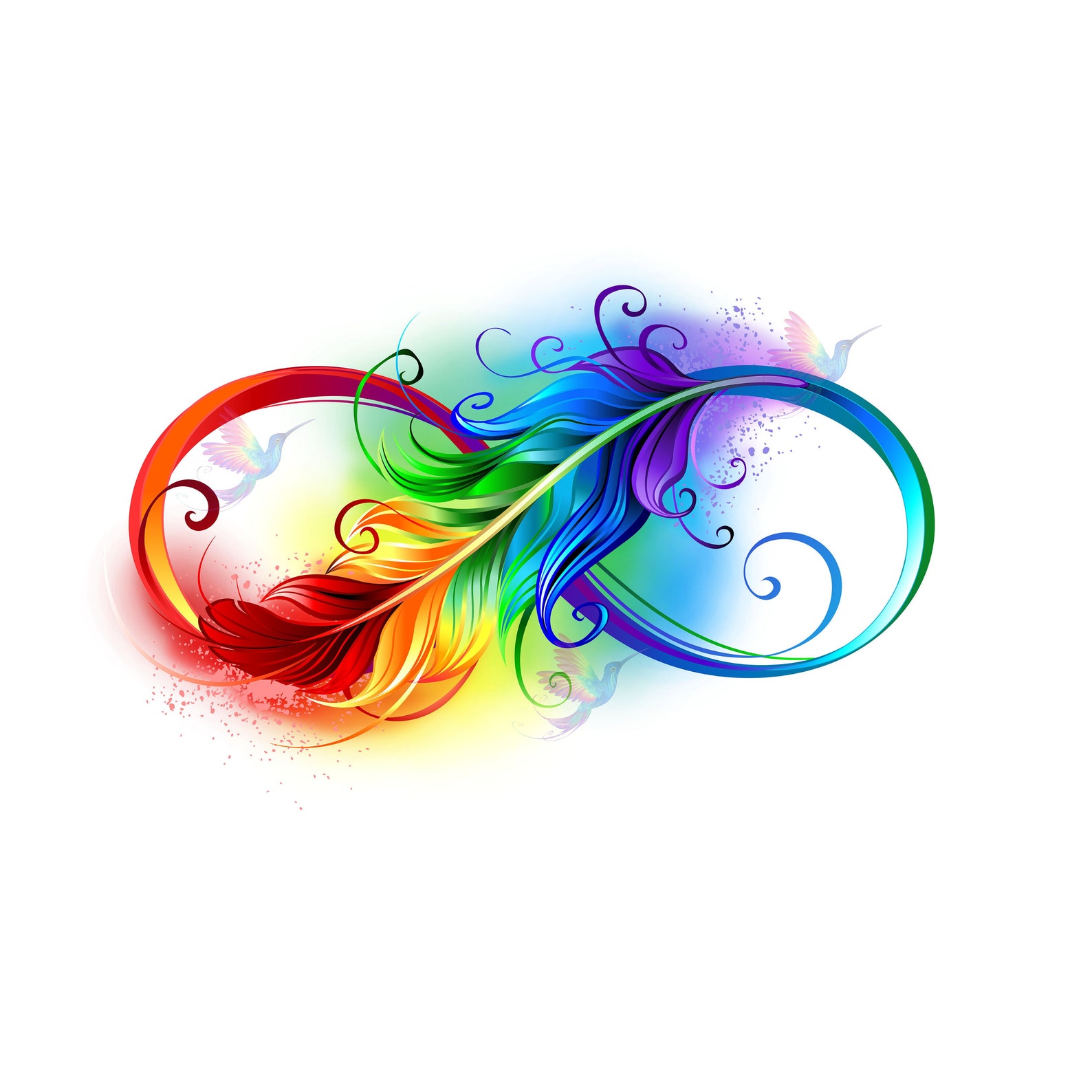 Infinity Feather PNG File/ Sublimation/ Tumbler Wrap/ Iron On/digital ...