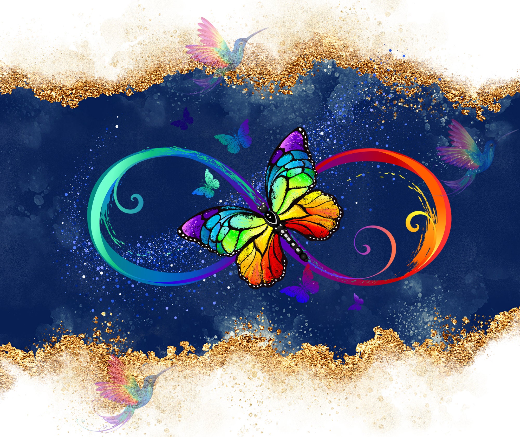 Infinity Butterfly PNG File/ Sublimation/ Tumbler Wrap/ Iron On ...