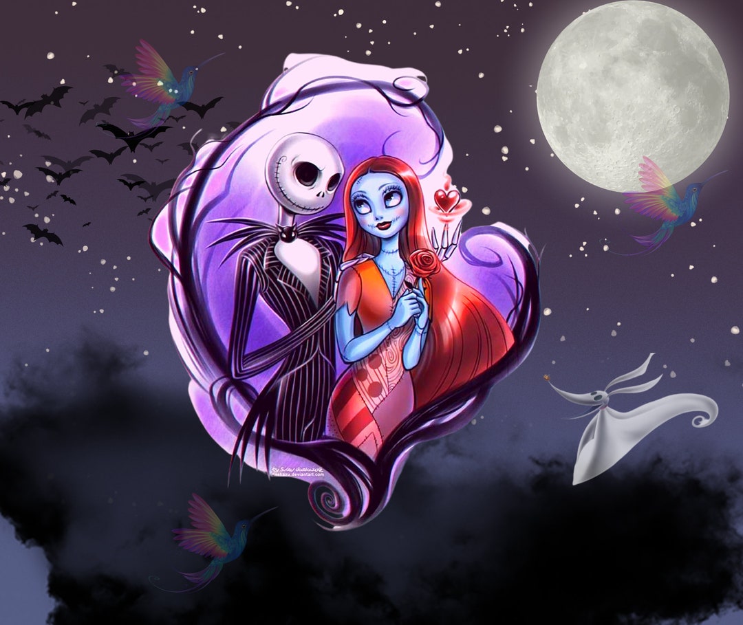 Jack Skellington And Sally Png Filesublimation Tumblermugiron Onbirthday Cardswall Art Etsy