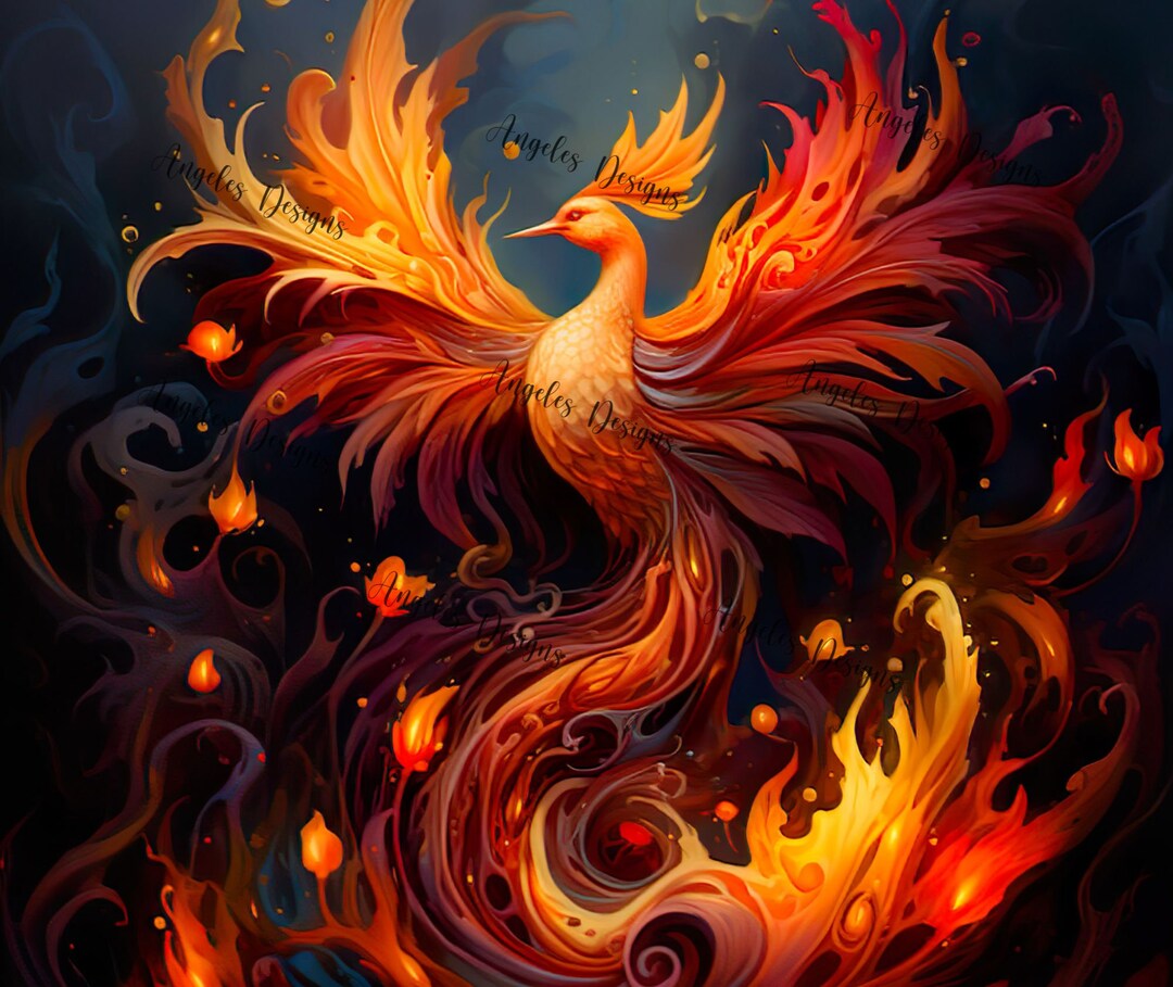 3D Phoenix PNG File/ 20oz Tumbler Wrap/ Sublimation/ Straight File ...