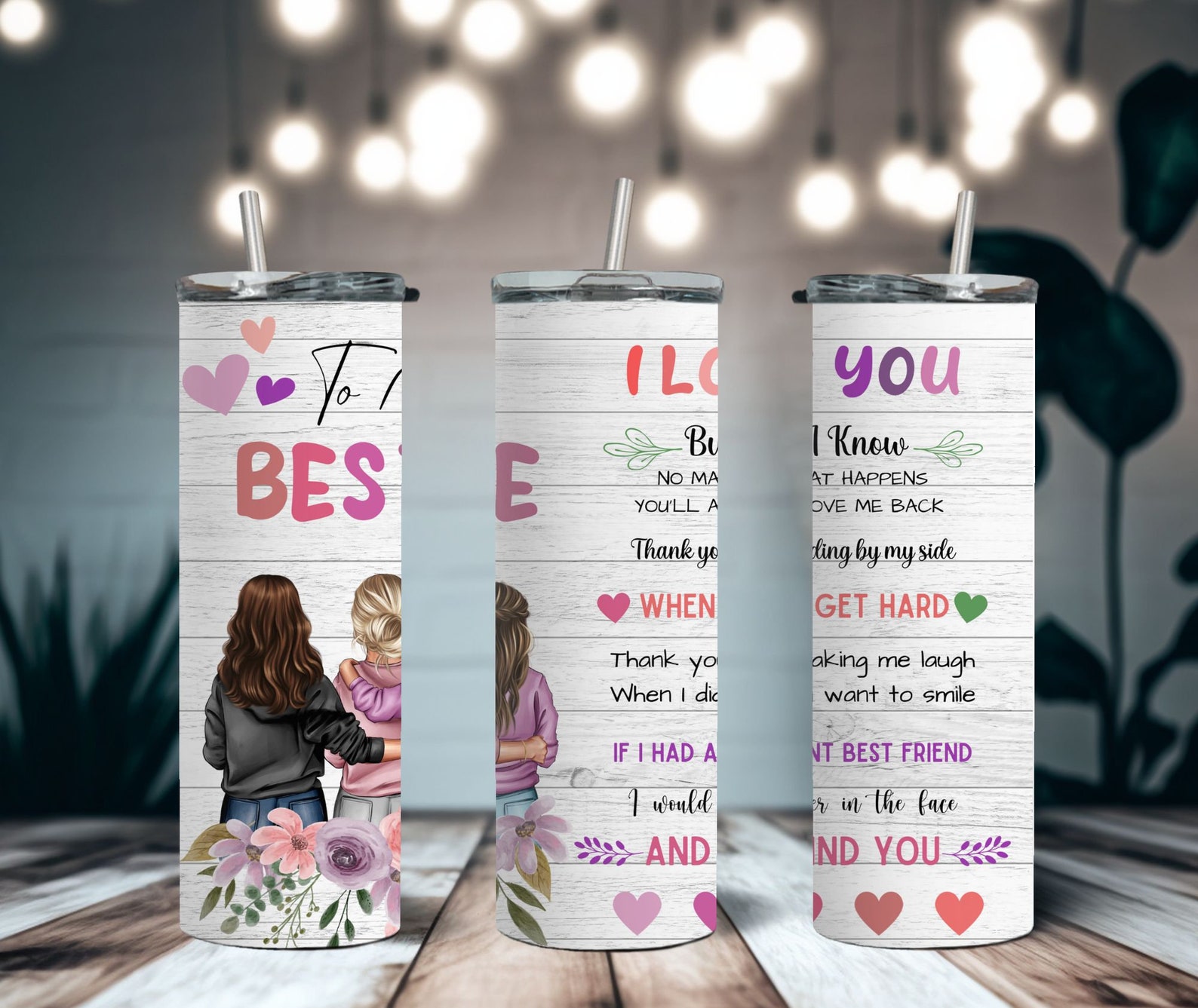 Best Friends PNG File/ Sublimation/ Tumbler Wrap/ Best Friends Design ...