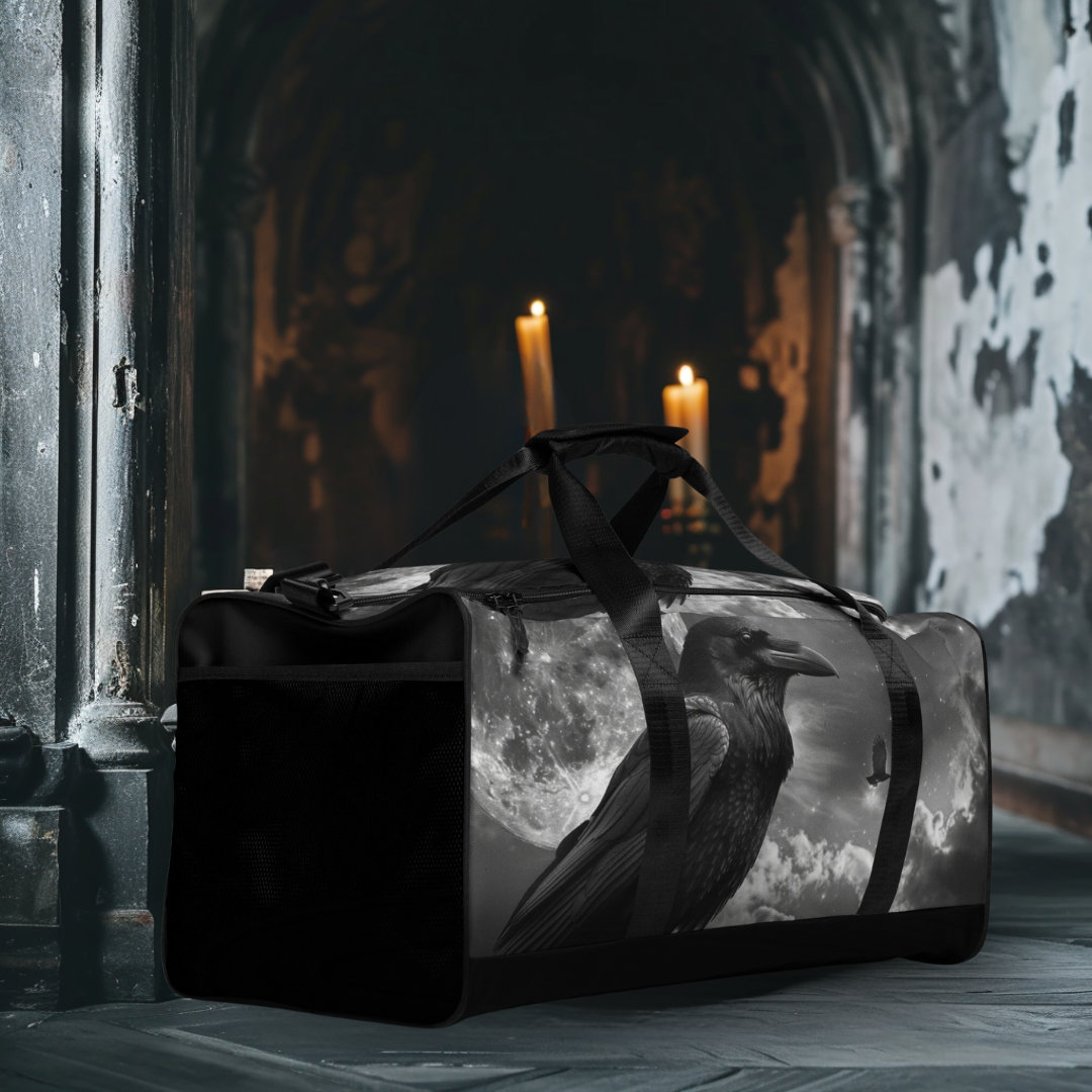 Raven, Gothic Bag, Gothic Gym Bag, Gothic Art, Raven Art, Gym Bag ...