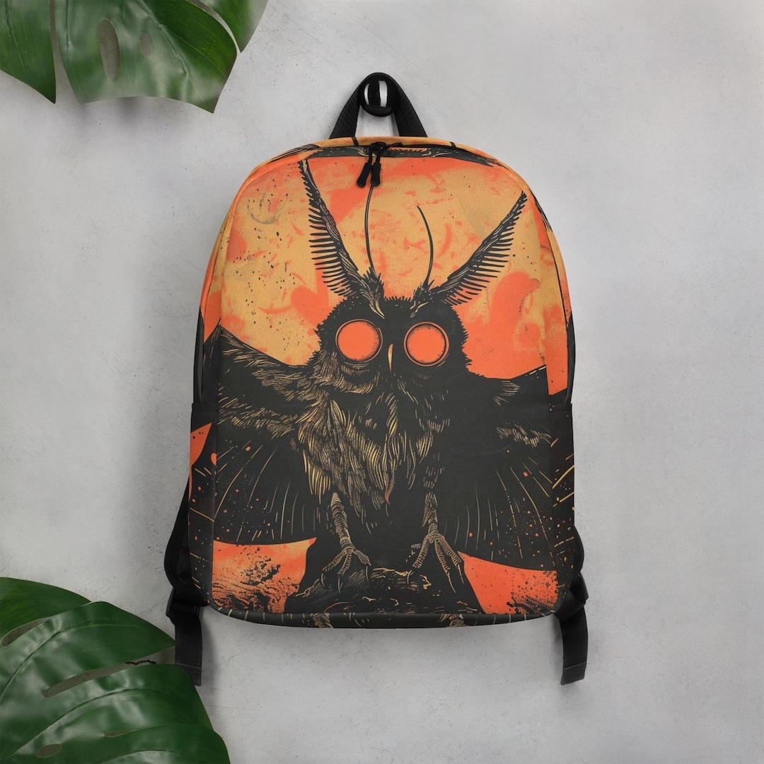 Mothman Cryptid Minimalist Backpack - Cryptid Backpack - Fantasy Art - Etsy