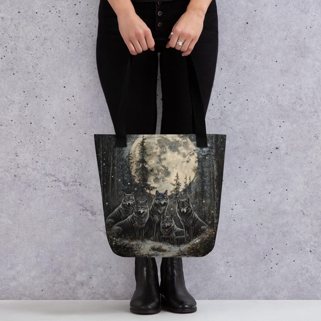 Wolf Tote Bag, Gothic Tote Bag, Gothic Accessories, Wolf Art, Lupus Art ...