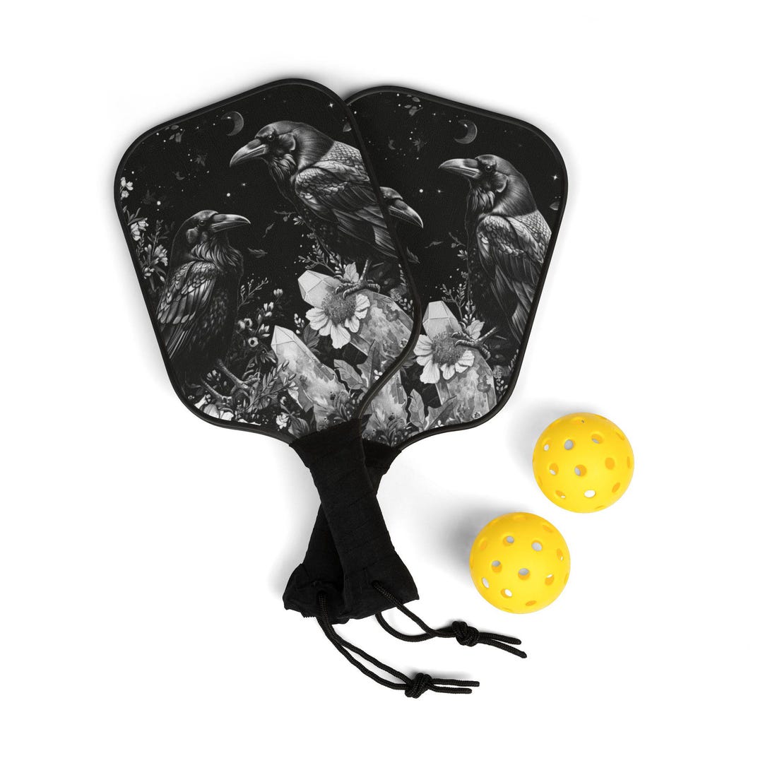 Gothic Raven Pickleball Racquet Set for Pickleball Gift Ideas for ...
