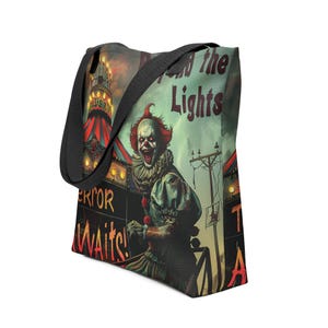 Horror Circus Clown Tote Bag - Retro Horror Art - Gothic Bag ...