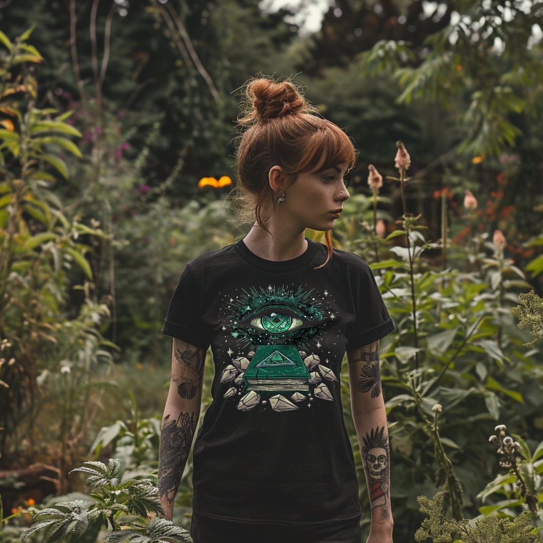 WOMEN'S ILLUMINATI TSHIRT - All Seeing Eyes Shirt, Spooky Tee Shirt ...