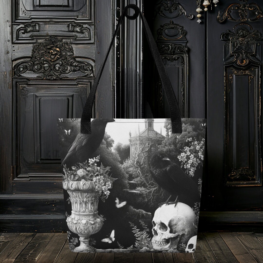 Black and White Bag, Gothic Art, Gothic Bag, Gothic Fashion, Black Tote ...