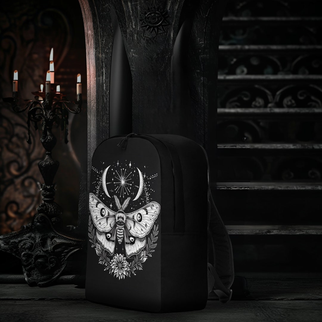 Moth Art, Ladies Backpack, Black Backpack, Printed Backpack, Gothic Bag ...