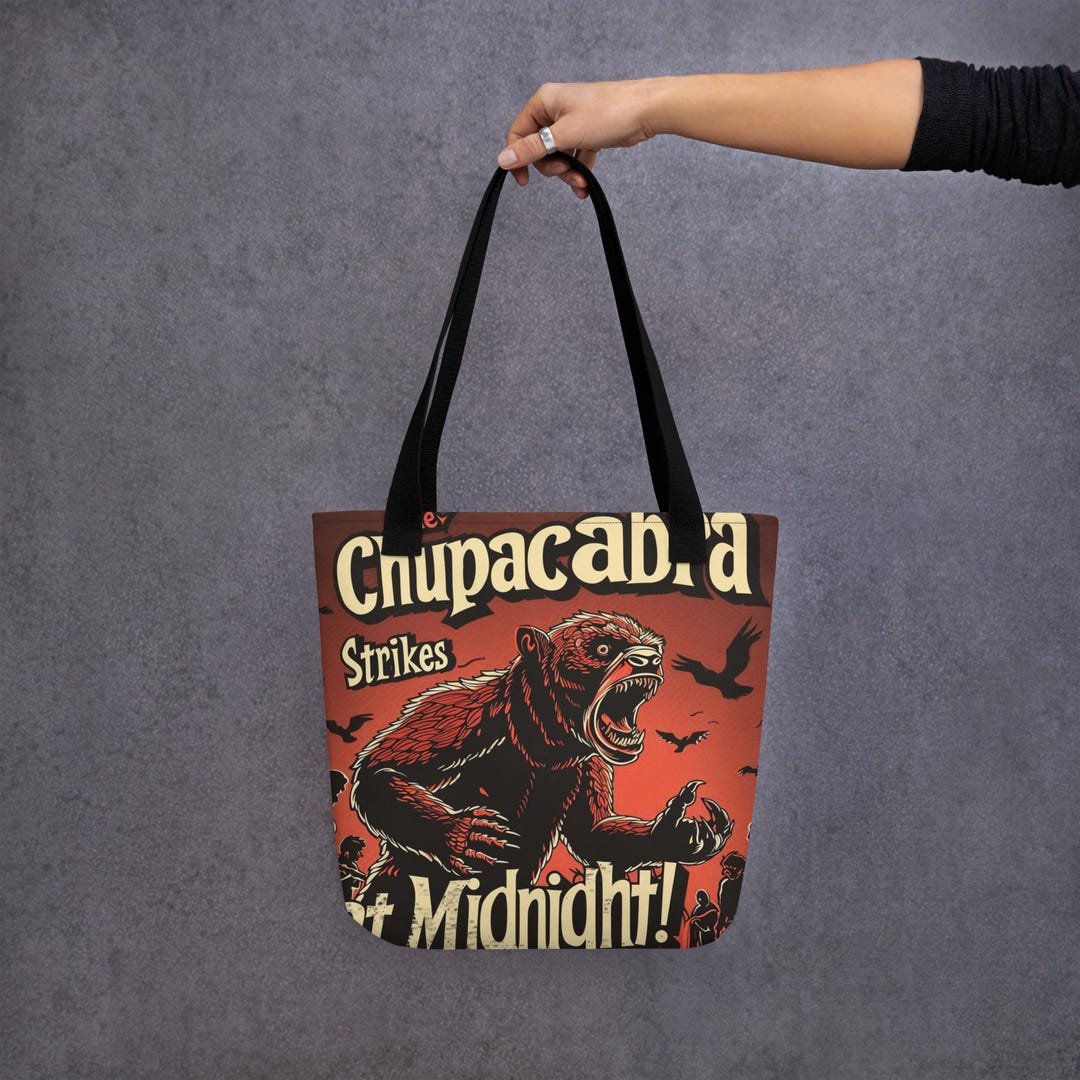 Chupacabra Tote Bag Retro Art Vintage Art Cryptid Art Cryptid Bag - Etsy