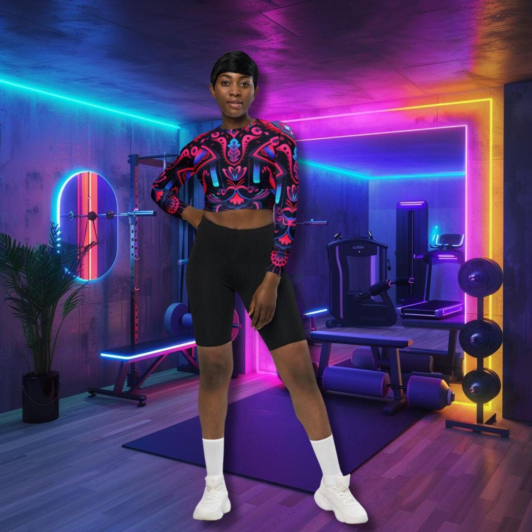 Crop Top Neon Art Top for the Gym Festival Top Bright Crop Top for ...