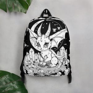 Black Occult Backpack - Cute Baphomet Backpack - Gothic Backpack ...