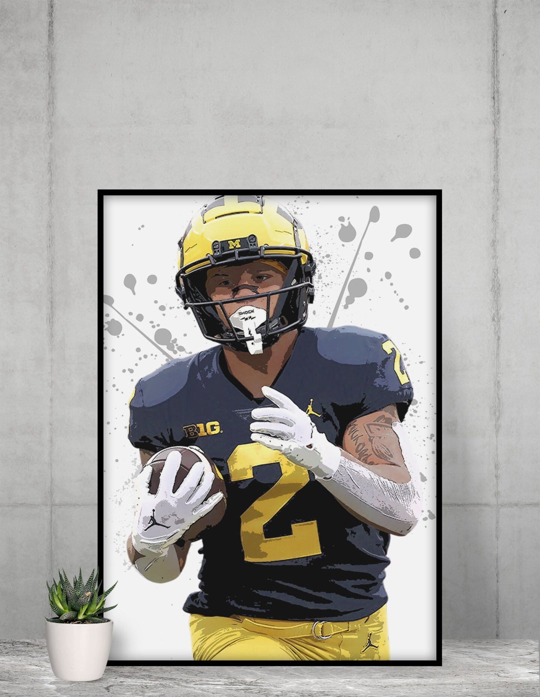 Blake Corum Poster Print, Canvas Wrap Print, Wall Art Decor, Sports Art Framed Print, Best Home ...