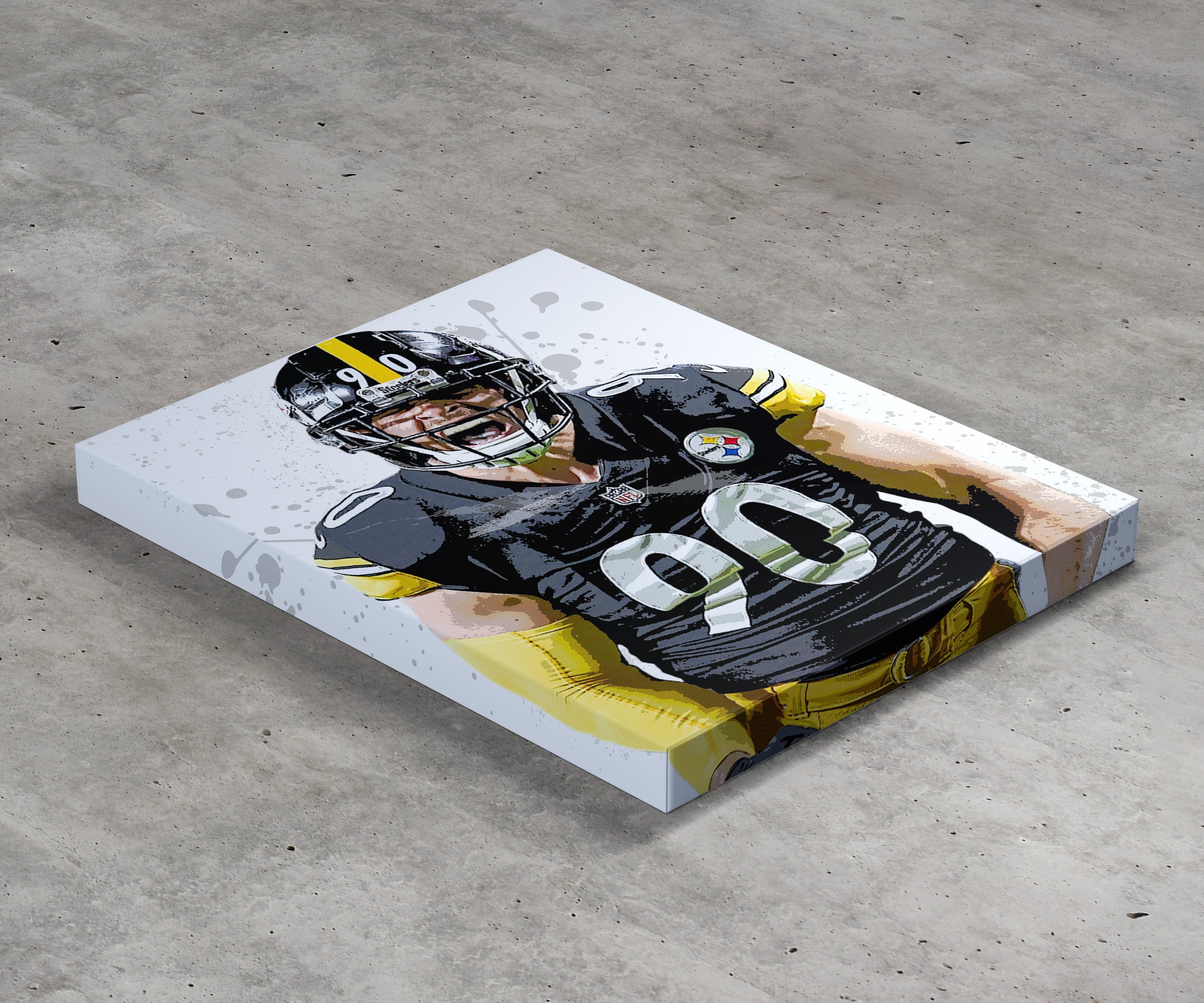TJ Watt Poster Print, Canvas Wrap Print, Wall Art Decor, Sports Art ...
