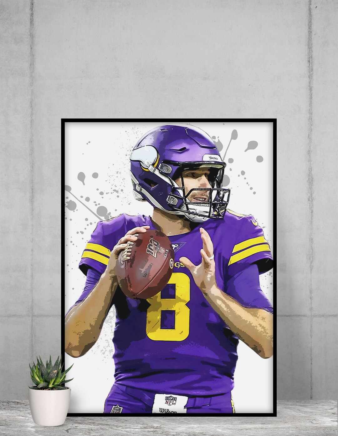 Kirk Cousins Poster Print, Canvas Wrap Print, Wall Art Decor, Sports ...