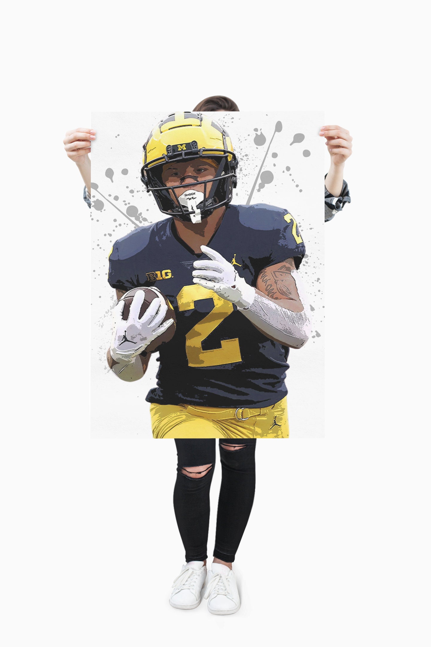 Blake Corum Poster Print, Canvas Wrap Print, Wall Art Decor, Sports Art ...