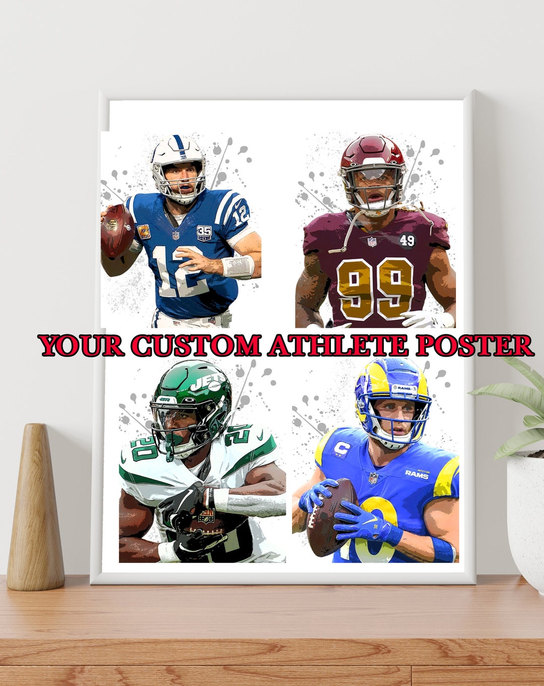 Custom Athlete Poster Print, Canvas Wrap Print, Wall Art Decor, Sports ...
