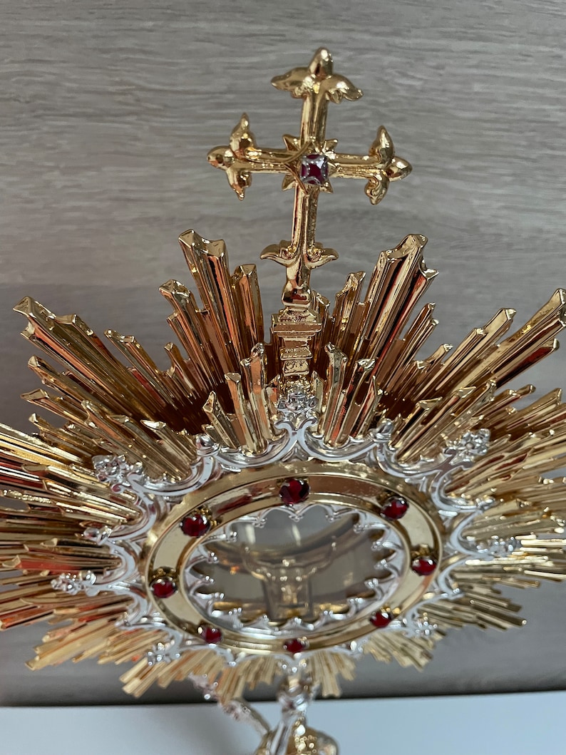 Antique 18th-century Monstrance: Handcrafted Gold & Silver Ostensorium ...