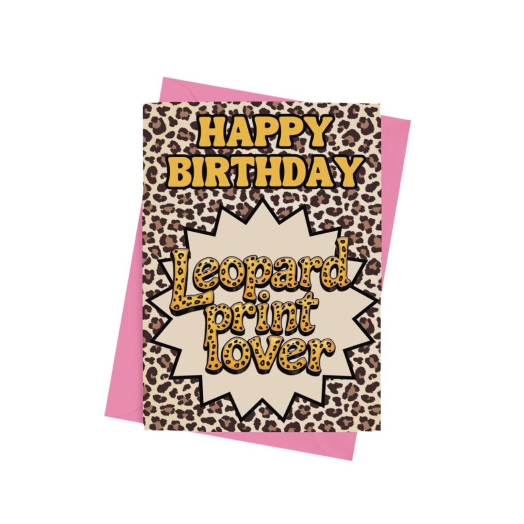 Leopard Print Lover Birthday Card - Etsy