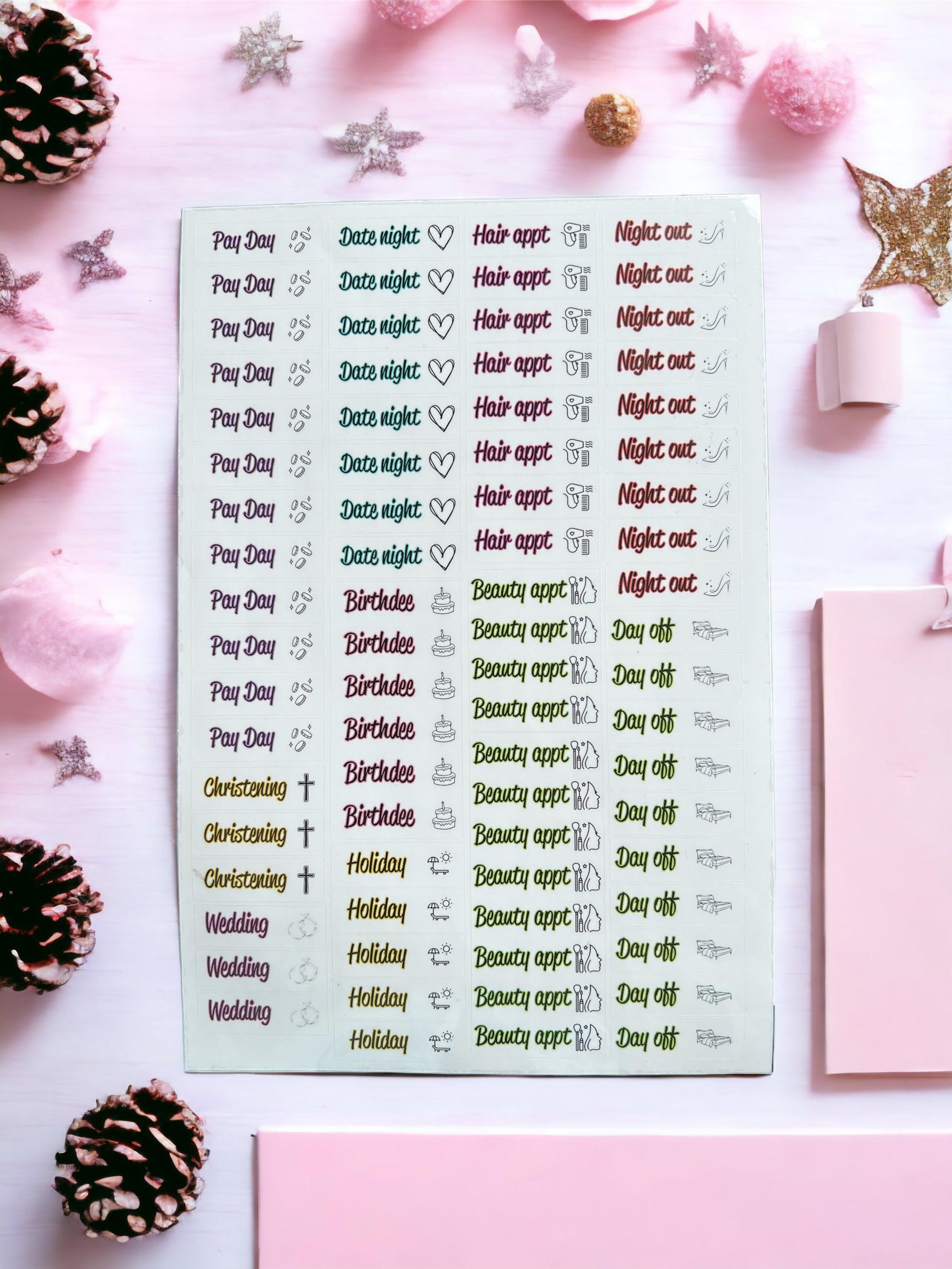 Diary Sticker Sheet - Etsy UK