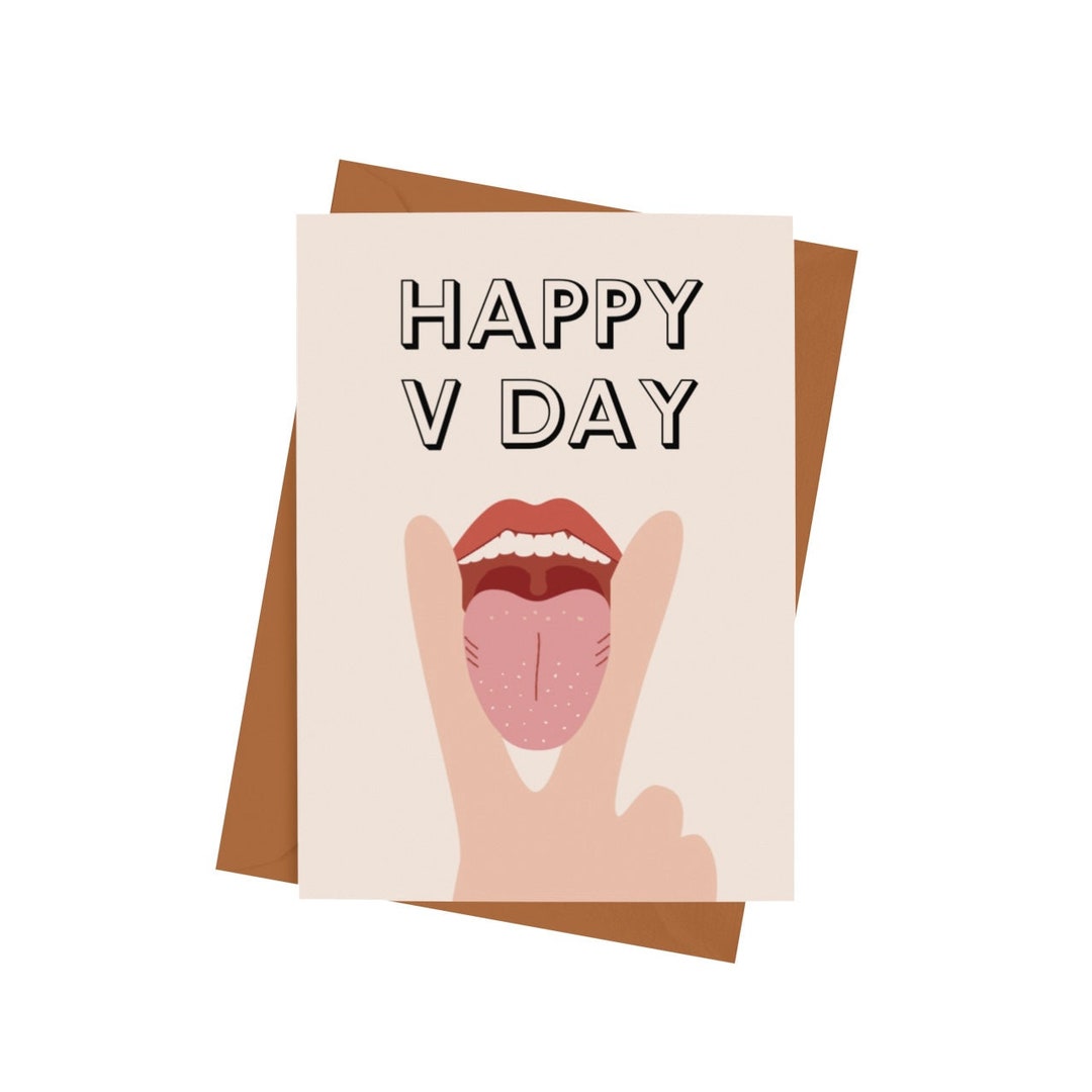 Happy V Day Valentines Card - Etsy UK