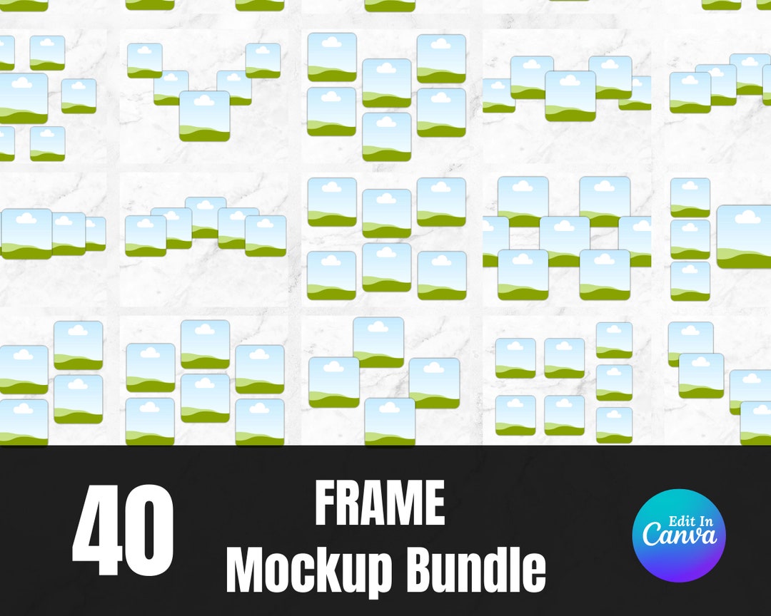 40 Etsy Frame Listings Template, Digital Product Drag N Drop Canva ...