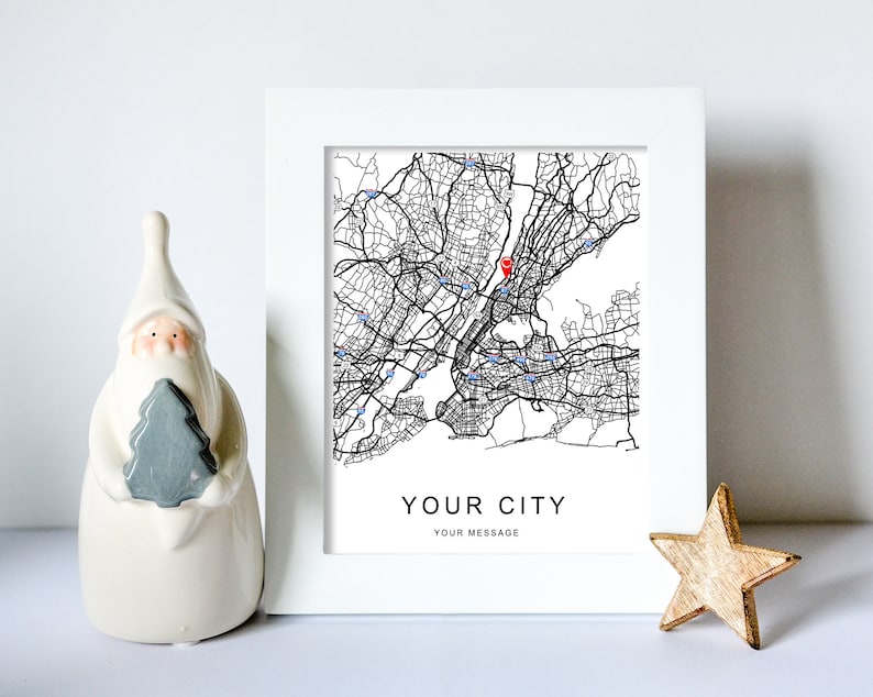 Personalized Map Poster, Printable Map Wall Art, Instant Download Map ...
