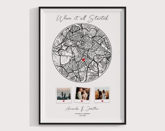 Where We Met Map /where It All Began /couple Map/ Gift for Her/ Gift ...