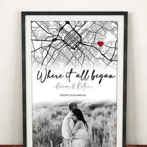 Personalised Love Map Where It All Began We Met Poster, Custom ...